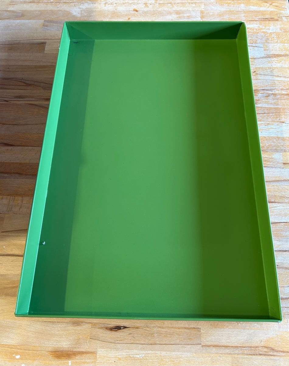 Aluminium baking tray green teflon coated 60cm x 40cm x 5cm straight h ...
